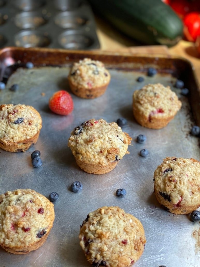 All American Summer Berry Muffins | My Bizzy Kitchen