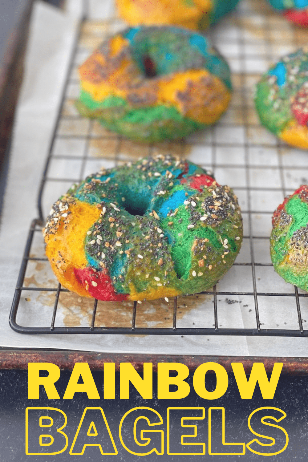 Rainbow Bagels | My Bizzy Kitchen