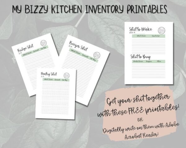 Organizational Printables | My Bizzy Kitchen