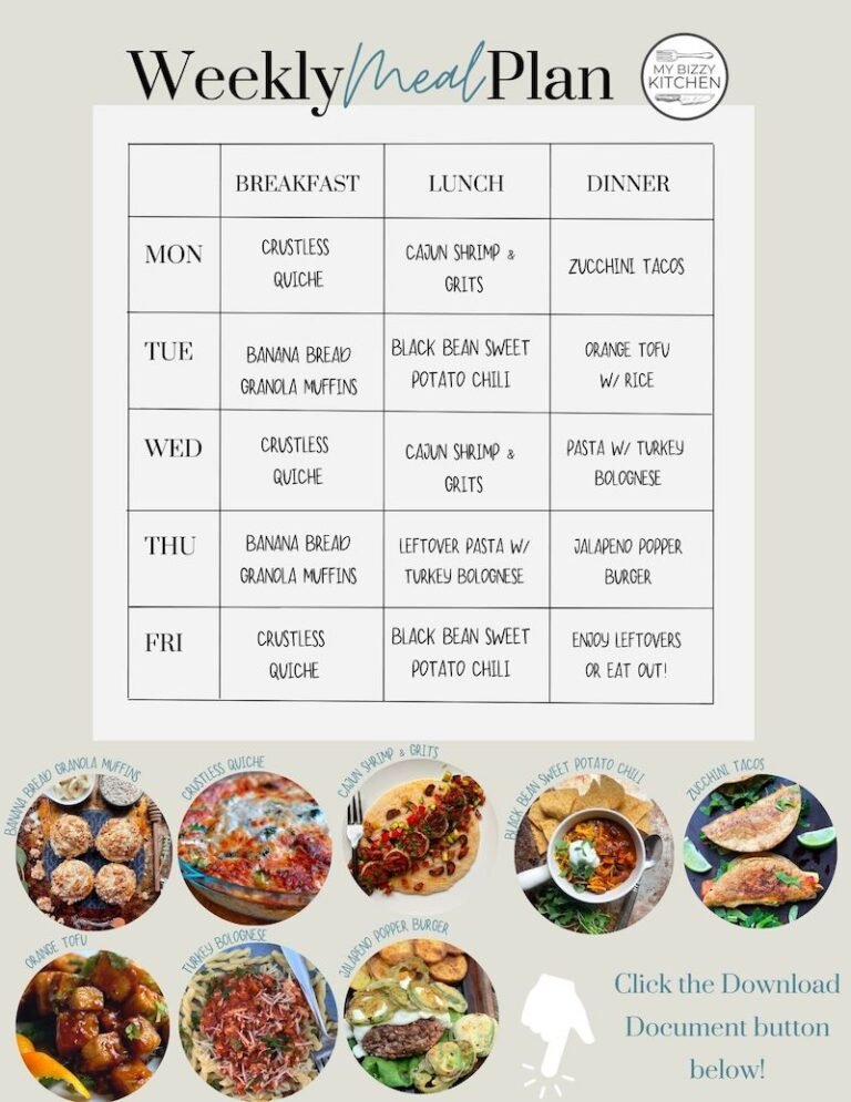 Weekly Meal Plan for Monday 3.13.23 | My Bizzy Kitchen
