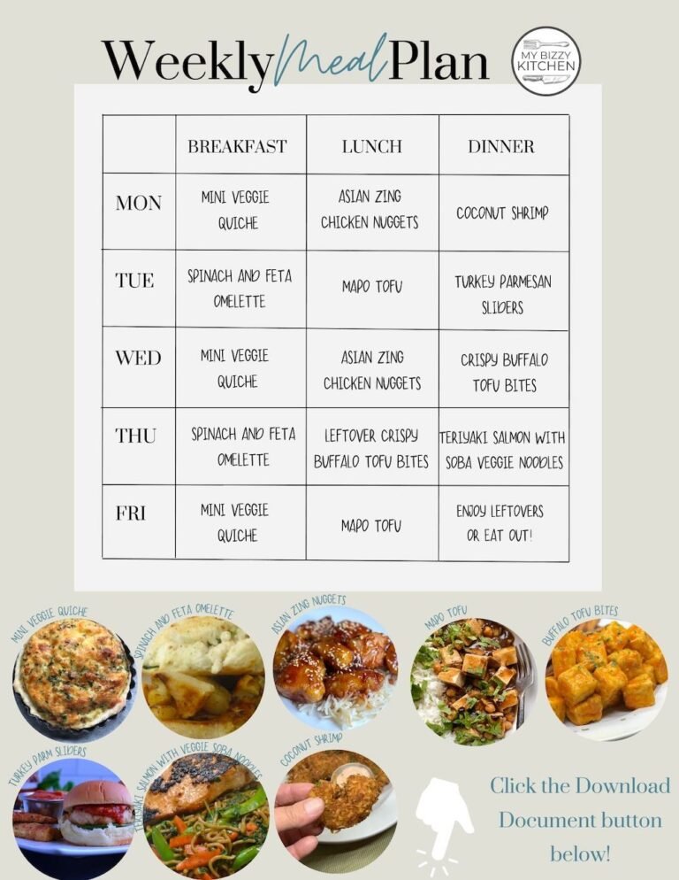 Weekly Meal Plan for Monday, 3.27.23 | My Bizzy Kitchen