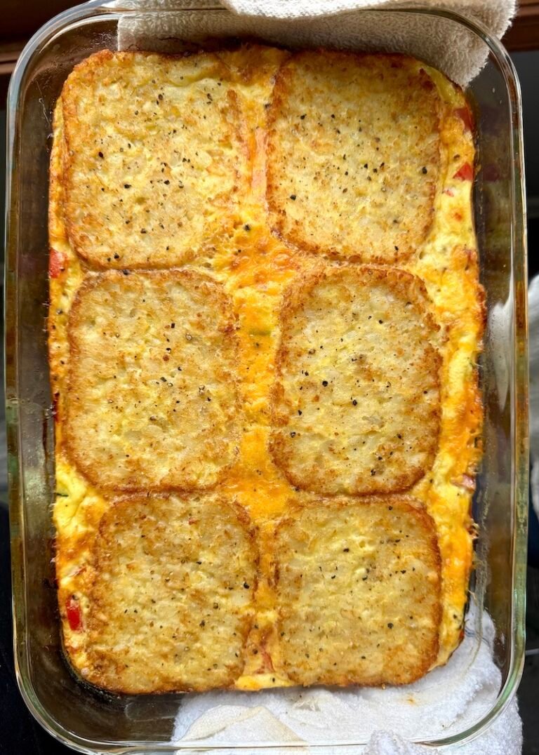 Healthy Hash Brown Breakfast Casserole | My Bizzy Kitchen
