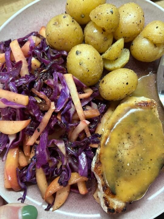 Pork with Skillet Kraut | My Bizzy Kitchen
